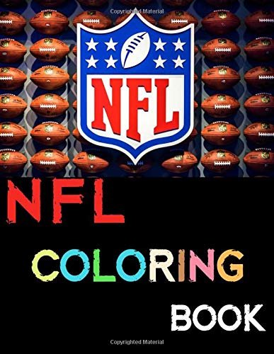 NFL coloring book: NFL TEAMS LOGOS + TEAMS HELMETS + Stars players ...
