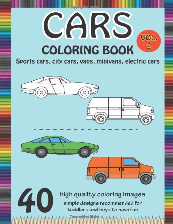 Cars Coloring Book Sports Cars, City Cars, Vans, Minivans, Electric ...