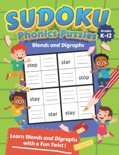 Sudoku Phonics Puzzles: Beginning Blends and Digraphs by Braintastics ...