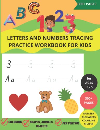 Big ABC and 123 Tracing Practice Workbook, Learn Number and Letter ...