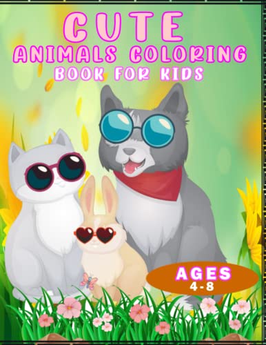 Cute Animals Coloring Book For Kids: Easy-to-Color Animals with ...