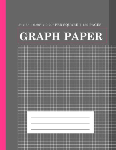 Large Graph Paper Composition Notebook: 150 Quad Ruled 5X5 Pages 8.5 x ...