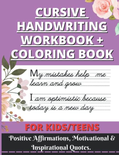 CURSIVE HANDWRITING WORKBOOK + COLORING BOOK: A Fun and Engaging ...