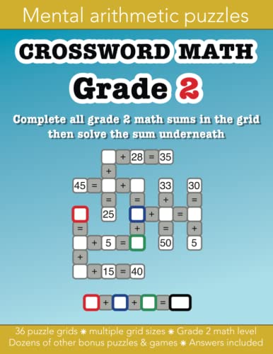 Crossword Math Grade 2 mental arithmetic number puzzles and other games ...