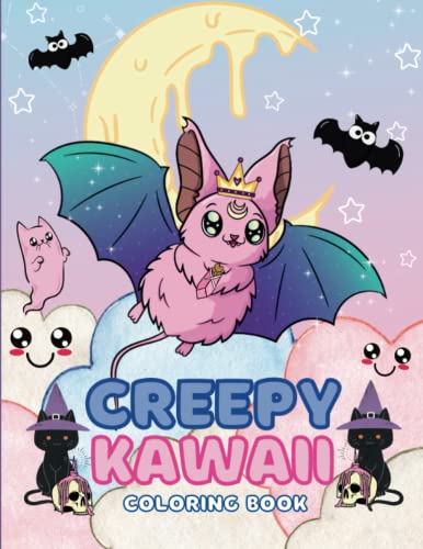 Creepy Kawaii Coloring Book: Cute and Spooky Coloring Pages For Kids ...
