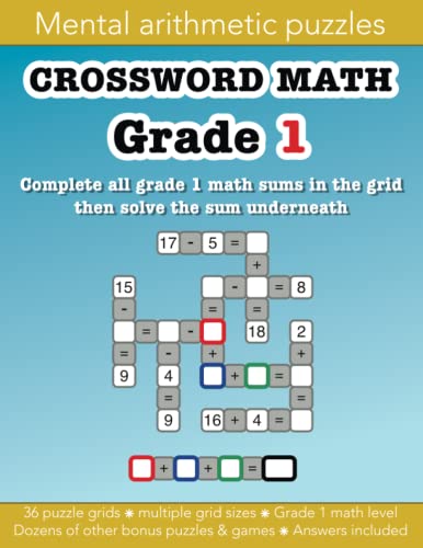 Crossword Math Grade 1 mental arithmetic number puzzles and other games ...