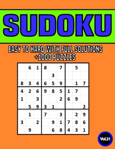 1000 Sudoku Puzzles from Easy to Hard for Adults: Over 1000 Sudoku ...