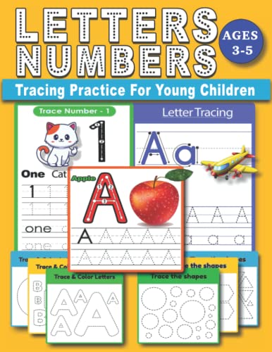 Letters And Numbers Tracing Practice For Young Children Ages 3-5 ...