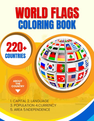 World Flags Coloring Book: World Country Flag Coloring Book for Adults ...