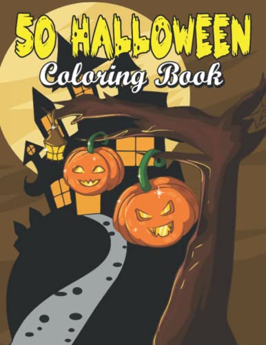 50 Halloween Coloring Book: Large print Halloween Coloring Book For ...