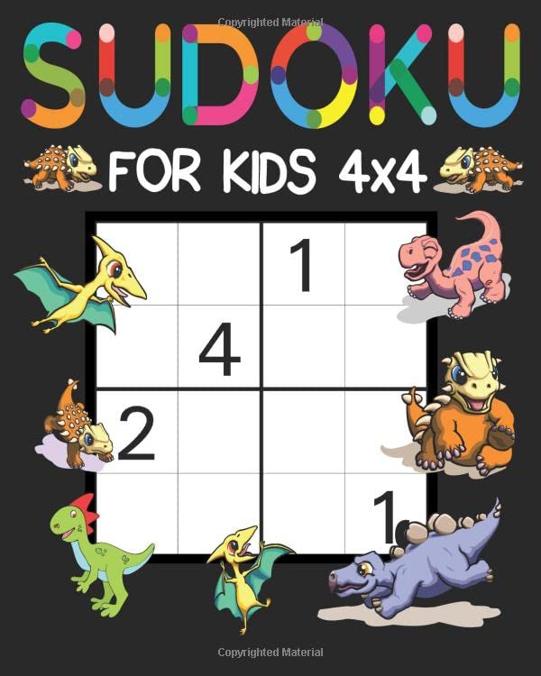 Sudoku For Kids 4x4: easy sudoku puzzle books large print for kids ages ...