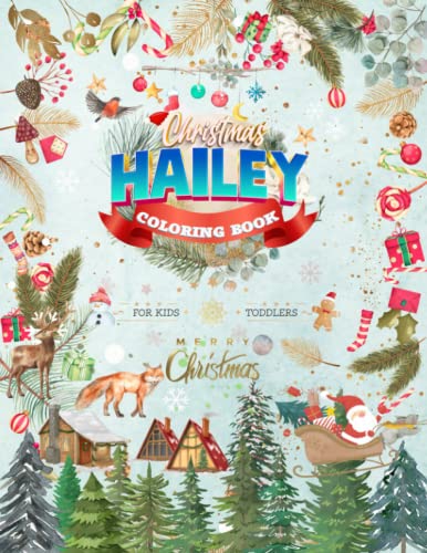 Hailey Christmas Coloring Book: Personalized Initial First Name ...