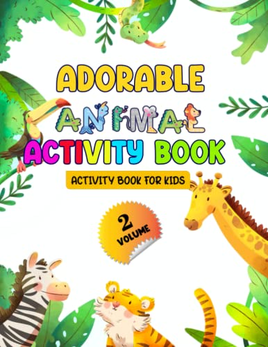 Adorable Animal Activity Book: The Best Child Engaging Illustrated Wild ...
