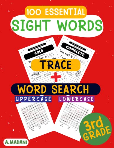 100 Essential Sight Words For 3rd Grade Activity Workbook: Learn, Trace ...