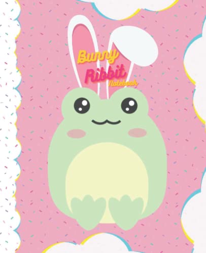 Frog Bunny Ribbit Notebook - Composition styled - Wide Ruled Lined ...