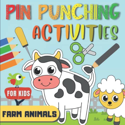 Farm Animals Pin Punching Activities For Kids: Animal Coloring Pin ...