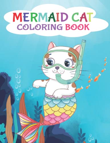 Mermaid Cat Coloring Book: mermaid cats coloring pages for girls and ...