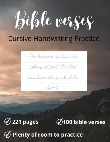 Bible verses cursive handwriting practice workbook: Practice cursive ...