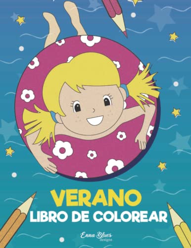 Libro de colorear para niños y niñas verano. Actividades de vacaciones ...