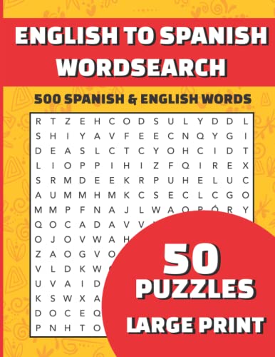 Word Search Puzzles Large Print: Spanish to English Word Search Puzzle ...