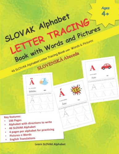 SLOVAK Alphabet LETTER TRACING Book with Words and Pictures: 46 SLOVAK ...