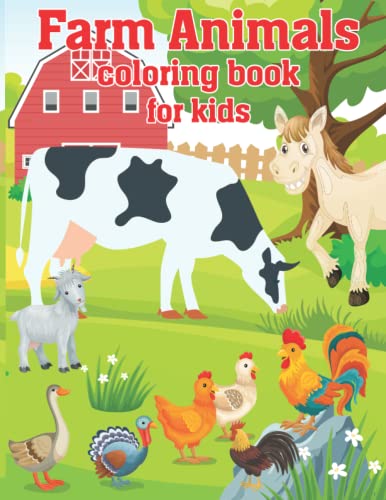 Farm Animal Coloring Book For Kids: Happy Farm Animals, Age 3-8 ...