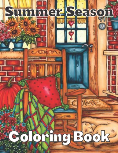 Summer season coloring Book: A Coloring Book with Simple Pictures and ...