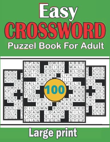 Easy crossword puzzle book for adult: Big Crossword Puzzles Book For ...