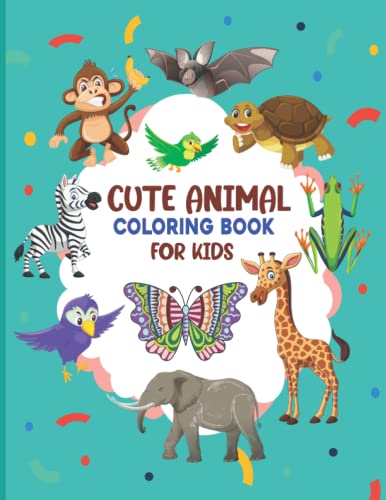 Cute Animal Coloring Book For Kids: Fun And Easy Coloring Book for Boys ...