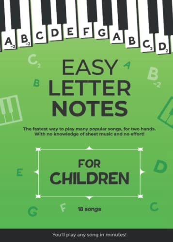 Letter Piano Notes for kids: Book with simple piano letter notes for ...