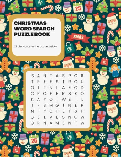 Christmas word search puzzle book: Fun holiday puzzle book for kids and ...