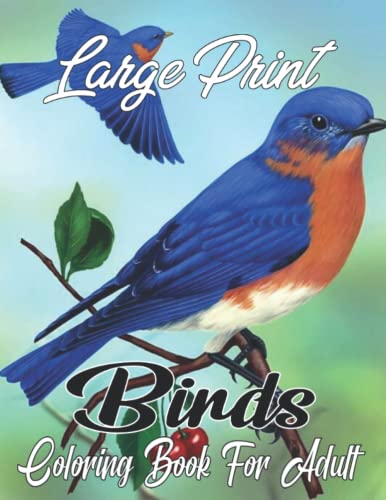 Large Print Birds Coloring Book For Adult: Beautiful Birds Coloring ...