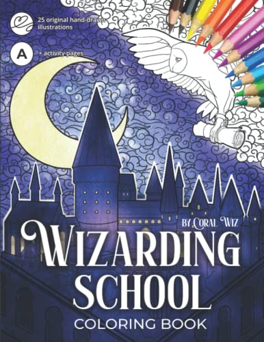 Wizarding School Coloring Book: Amazing Detailed Coloring Pages filled ...