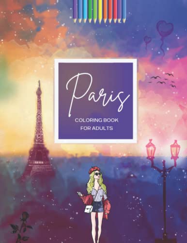 Paris coloring book | 65 Illustrations of french capital, Eiffel tower ...