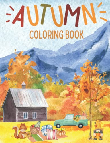 Fall Coloring Book For Adults: Large Print Autumn Coloring Book with ...