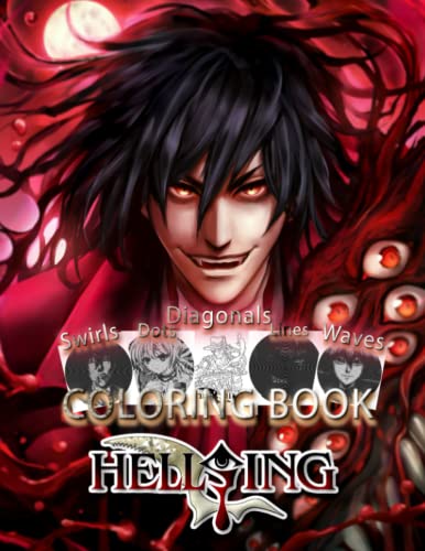 Hellsing Dots Lines Waves Swirls Diagonals Coloring Book: Perfectly ...