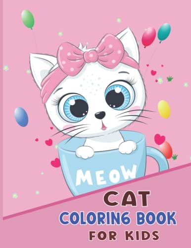 Cat Coloring Book For Kids: Fun And Easy Coloring Pages in Cute Style ...