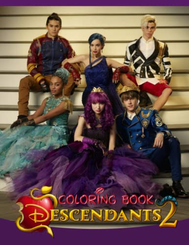 Descendants Coloring Book: A Large Print 2 Relaxation Books For Adult ...