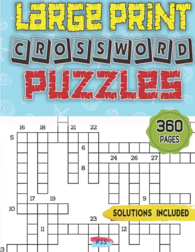 Large Print Crossword Puzzles: Crossword Puzzle Book For Adults/Seniors ...