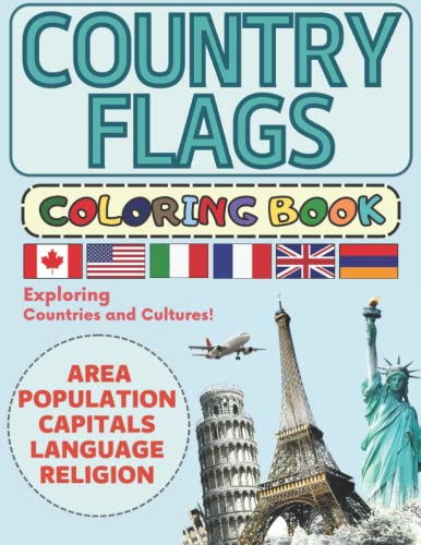 Country Flags Coloring Book: Flags of the World; Coloring Flags Pages ...
