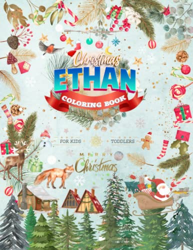 Ethan Christmas Coloring Book: Personalized Initial First Name ...