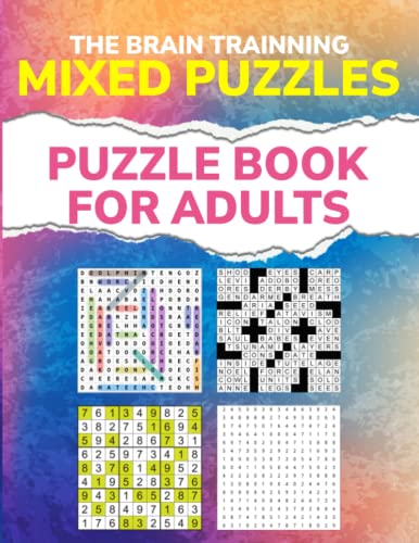 THE BRAIN TRAINNING MIXED PUZZLES: PUZZLE BOOK FOR ADULTS: Variety ...