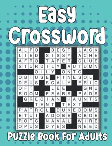 Easy Crossword Puzzle Book For Adults: Puzzle Book For Adults | 80 ...
