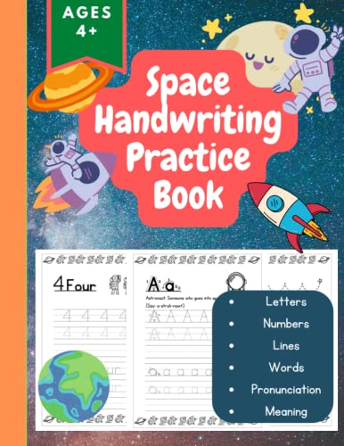 Space Handwriting Practice Book: The tracing book that teaches you ...
