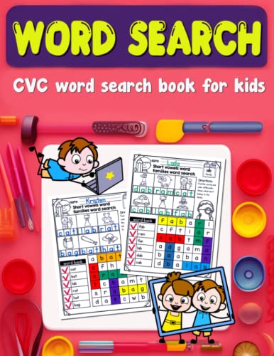 CVC Word Search Book For Kids: A Fun and Enjoyable Way to Improve CVC ...