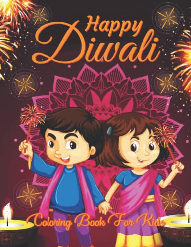 Happy Diwali Coloring Book For Kids: 43 Easy and Fun Coloring Pages ...