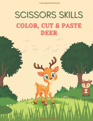 Scissor Skills Cut and Paste: Deer Activity Book Toddler - School zone ...