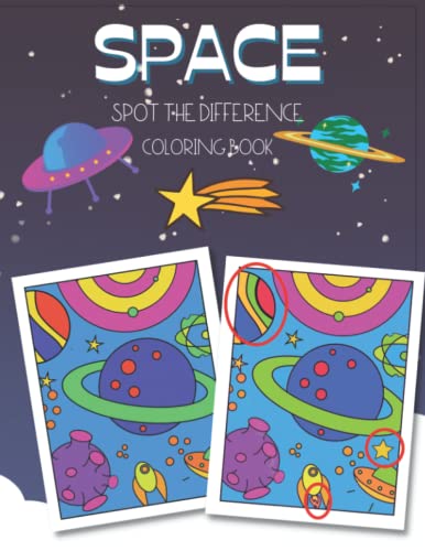 Space Spot the Difference Coloring Book for Children: A Fun and ...