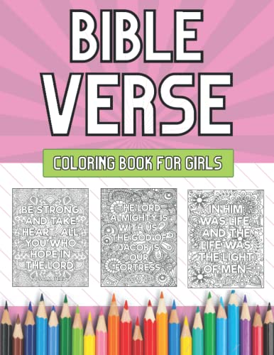 Bible Verse Coloring Book For Girls: 100 Unique, Motivational and ...