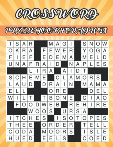 Crossword Puzzle Book For Adults: Large Print Medium-Level Puzzles ...